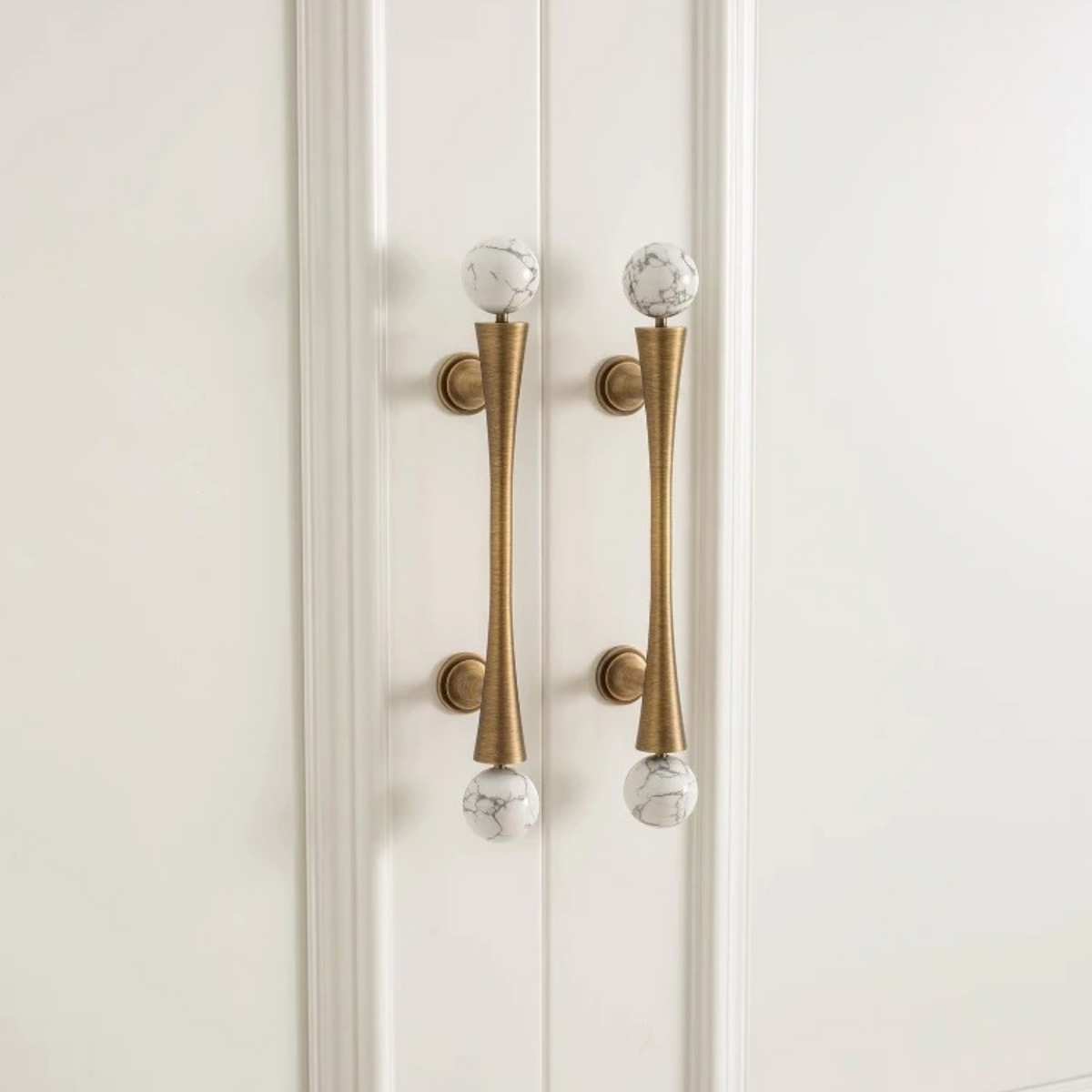 Antique Brass Scroll Pulls With Stone Ends | Auriola – The Boutique ...