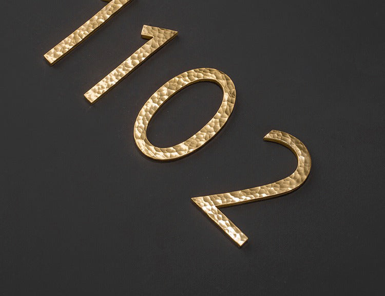 Hammered Brass Door Numbers | Door Decor | Front Door Hardware – The ...