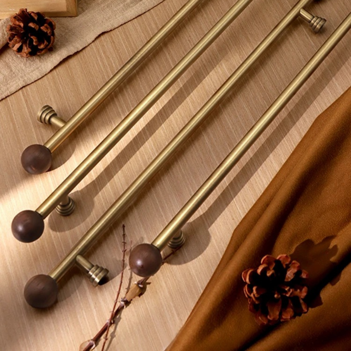 Wood & Brass Appliance Pull | Lignum Ornatum – The Boutique Handle Co