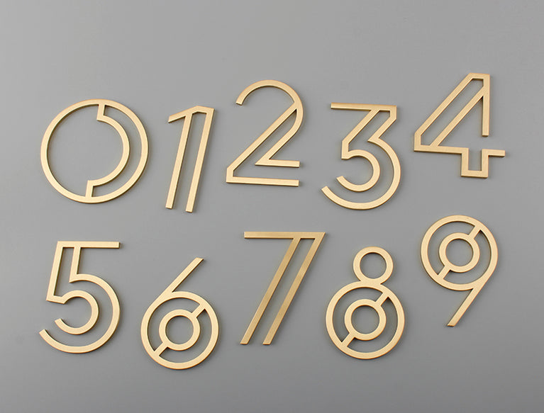Brass Door Numbers | Front Door Hardware | Art Deco Style – The ...