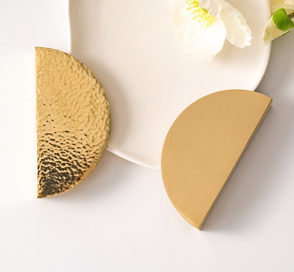 Semi-Circle Pull Handles | Brass Hardware Kitchen | Gold Cabinet ...
