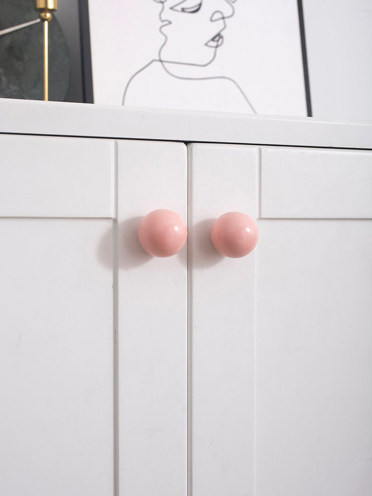 Ceramic Drawer Handles | Pink Aesthetic | Black Hardware – The Boutique ...