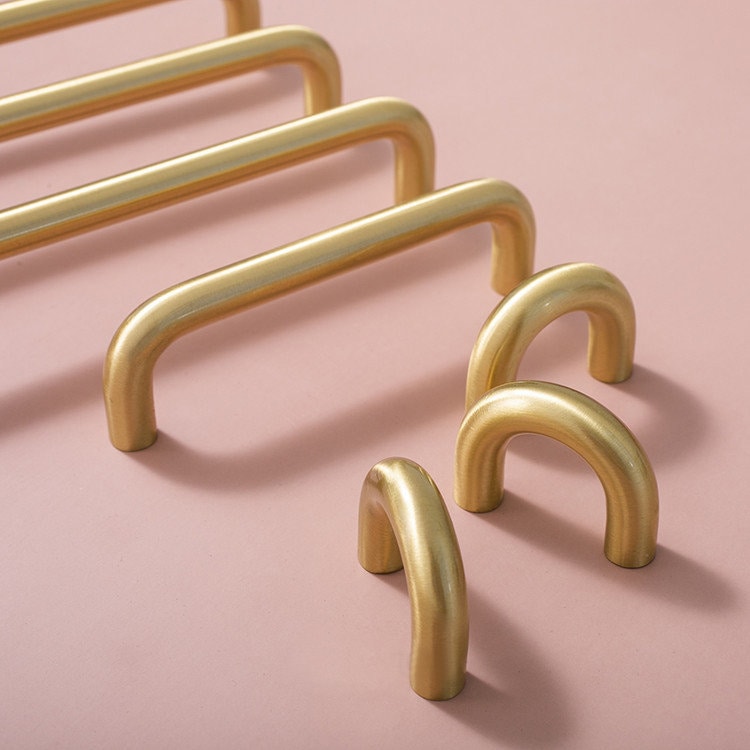 Brushed Brass Pulls | Brass Hardware Kitchen | Modern Interior Design ...